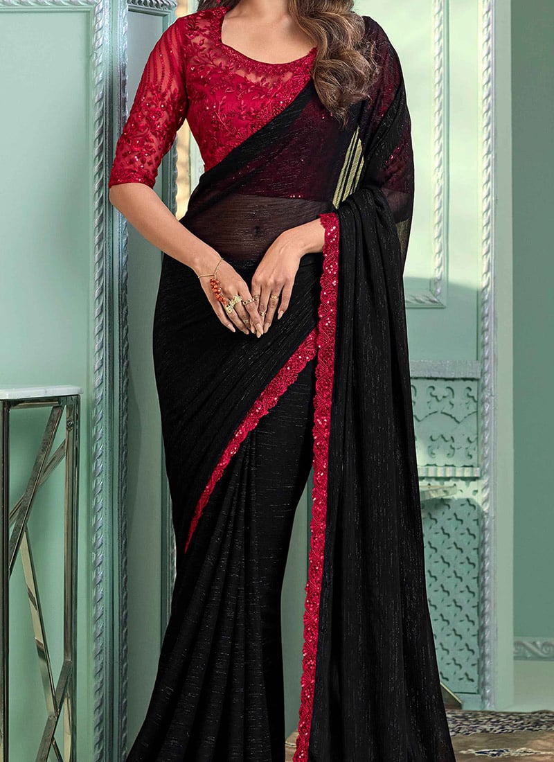 Buy Latest Black Sarees Designs For Women Online At Cbazaar