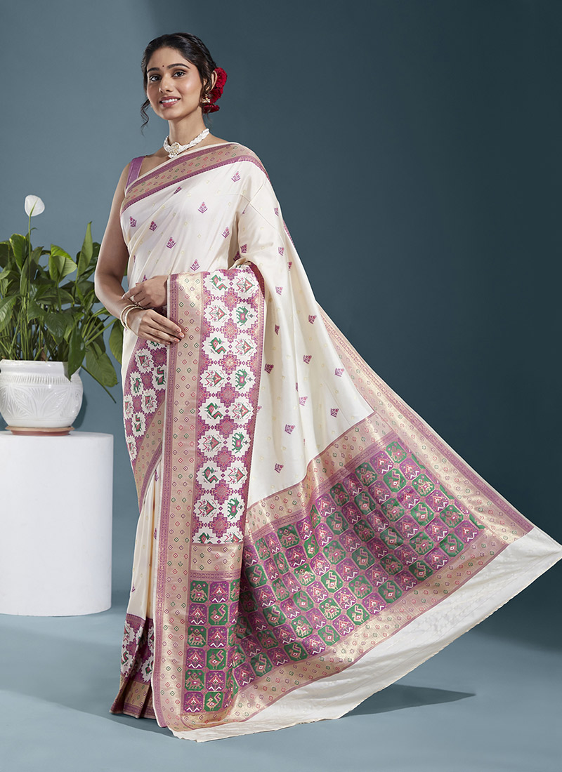 Lavender Satin BlendSarees SASPF001L