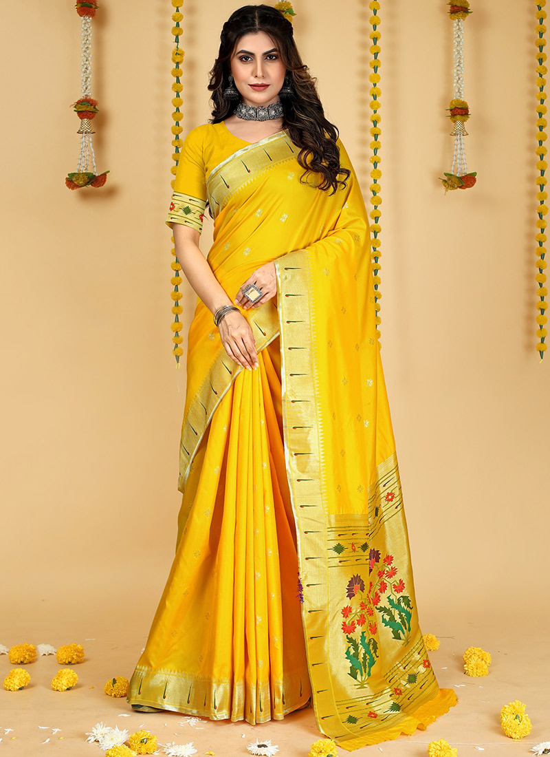 Shop Yellow Sarees Online | Purchase Yellow Sarees Online