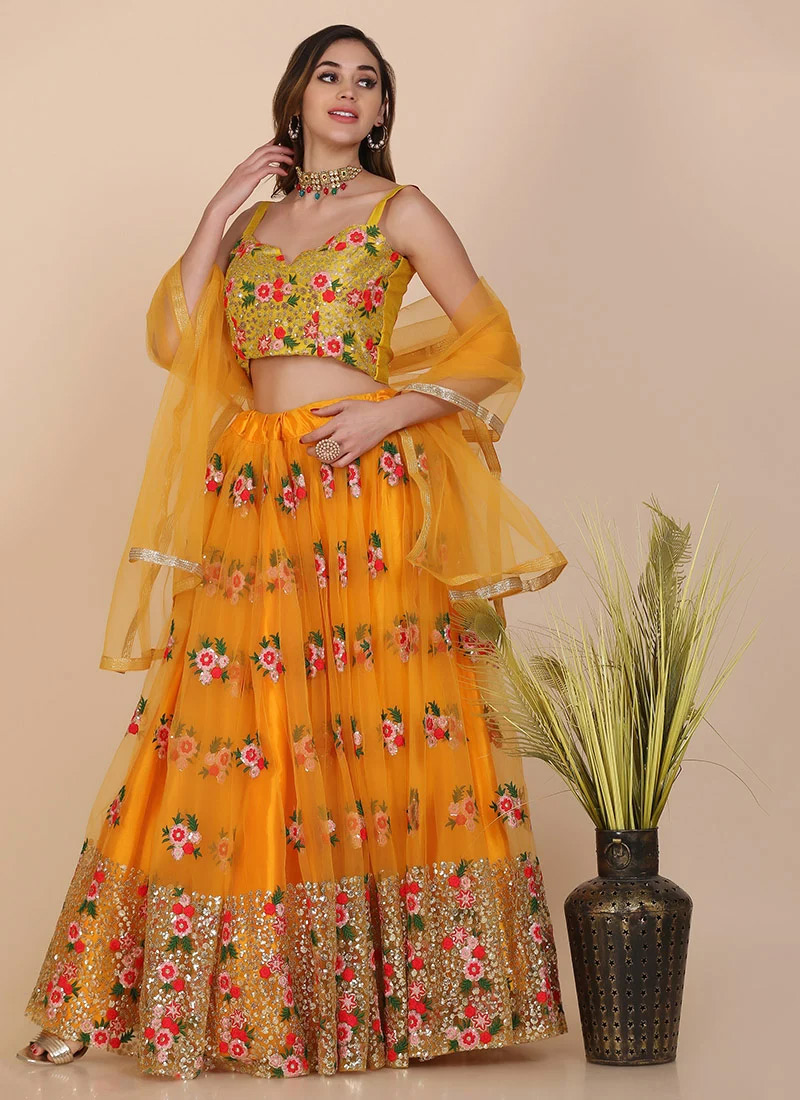 Stylish Yellow Lehengas For Women's Trendy Outfits Online