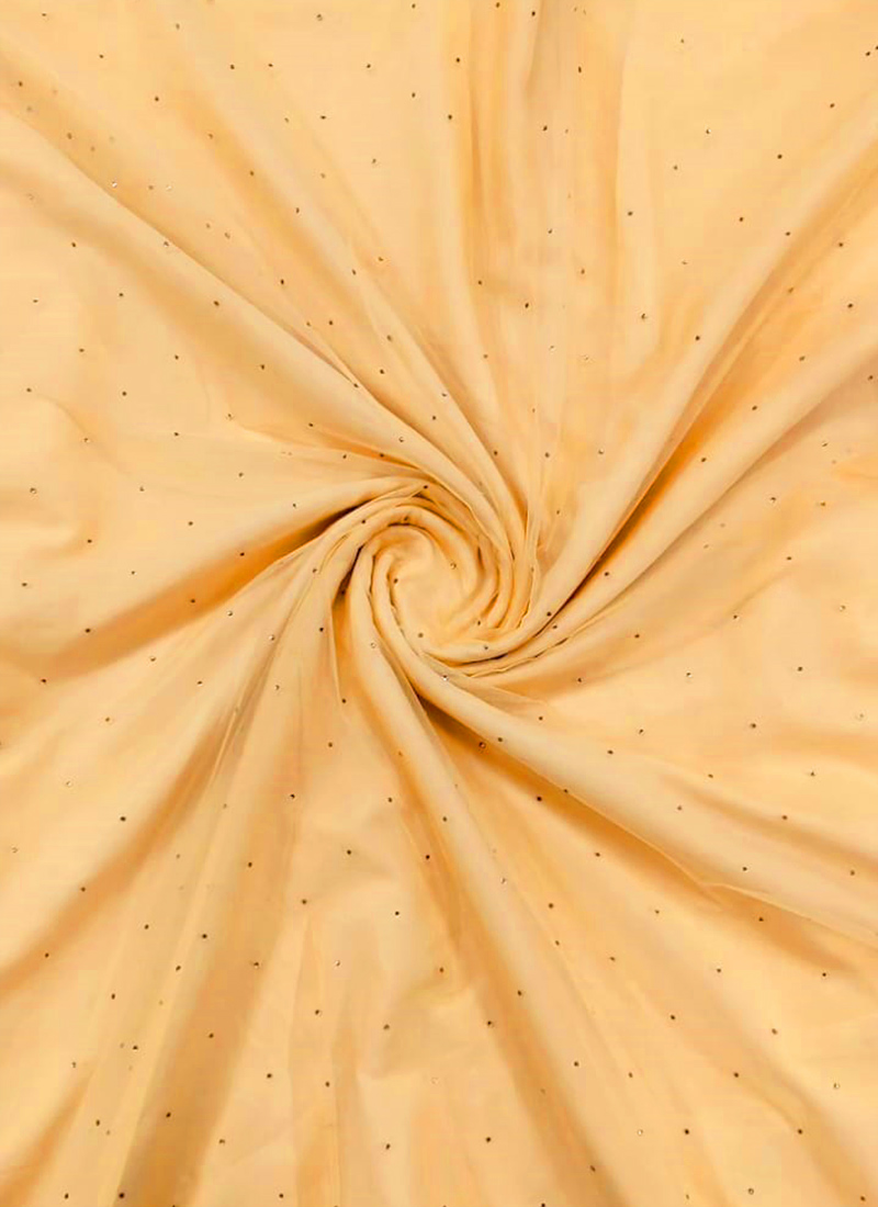 Buy Yellow Net Stone Fabric Online at Best Price | Cbazaar