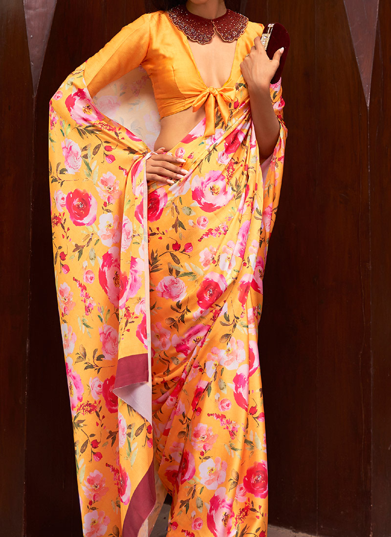 Shop Yellow Sarees Online Purchase Yellow Sarees Online