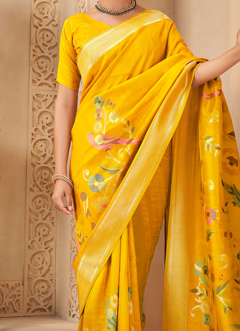 Shop Yellow Sarees Online | Purchase Yellow Sarees Online