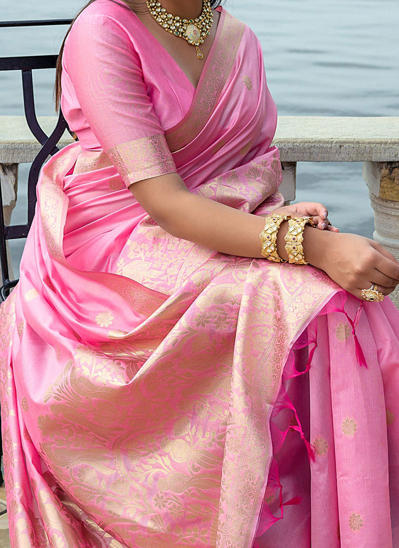 Latest Pink Sarees Designs For Women | Pink Wedding Sarees