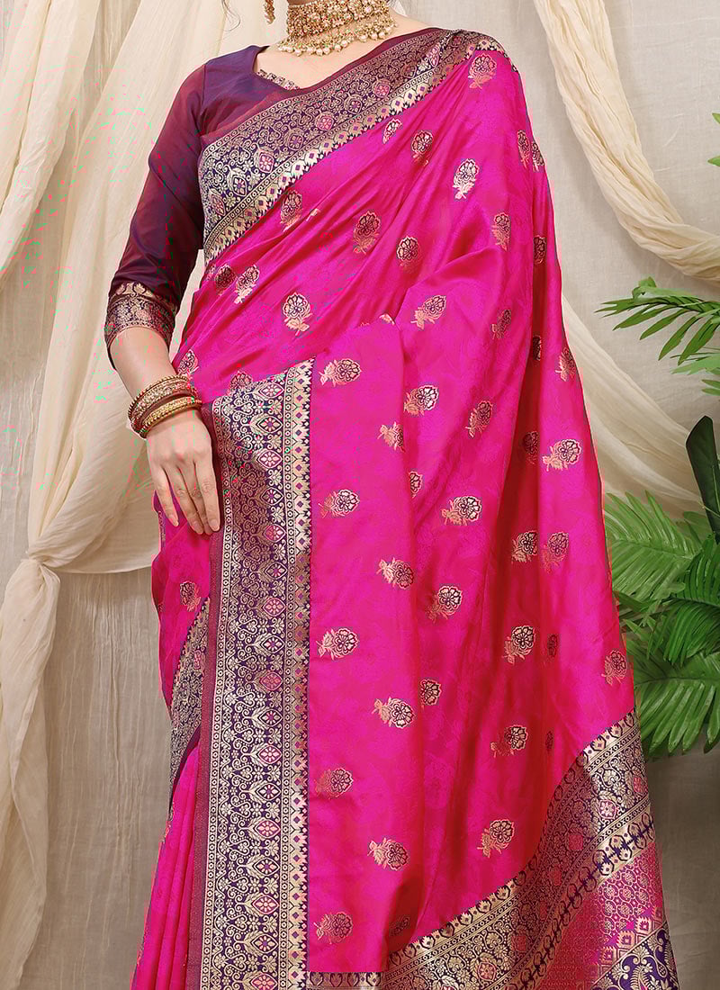 Latest Pink Sarees Designs For Women | Pink Wedding Sarees